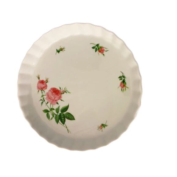Vintage | Dining | Vintage Porcelain Pink Rose Quiche Dish By ...